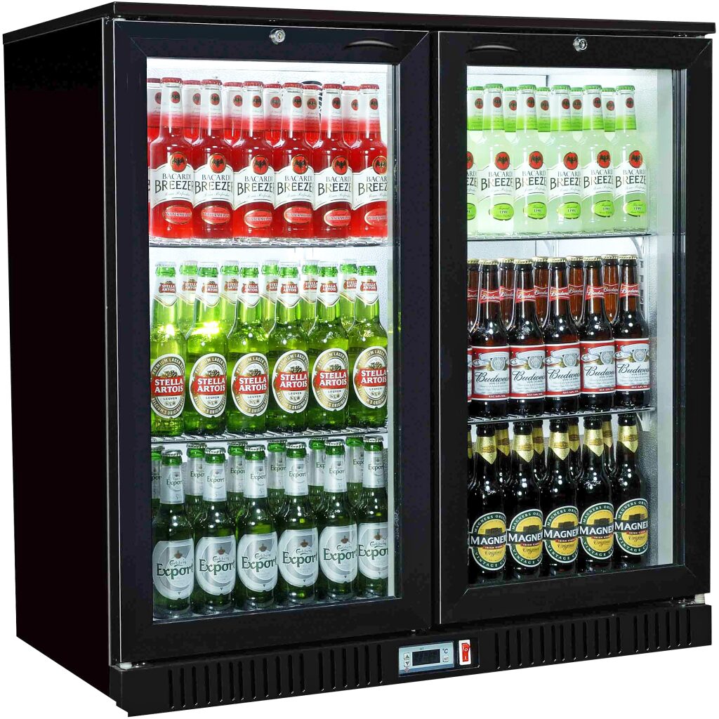 Sterling Pro SP2HC-BS Black Double Door Sliding Bottle Cooler 192 Ltrs ...